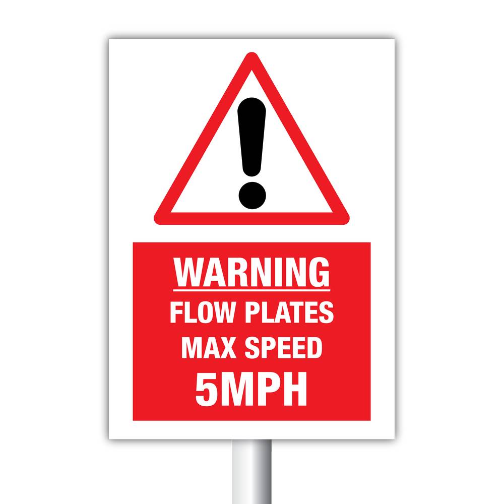 Warning Flow Plates with Warning Symbol - Heightrestrictionbarrier.co.uk