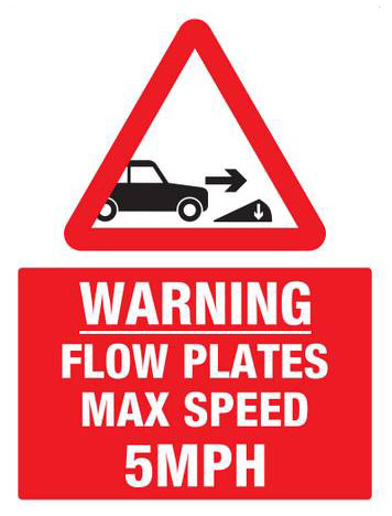 Warning Flow Plates with Diagram - Heightrestrictionbarrier.co.uk
