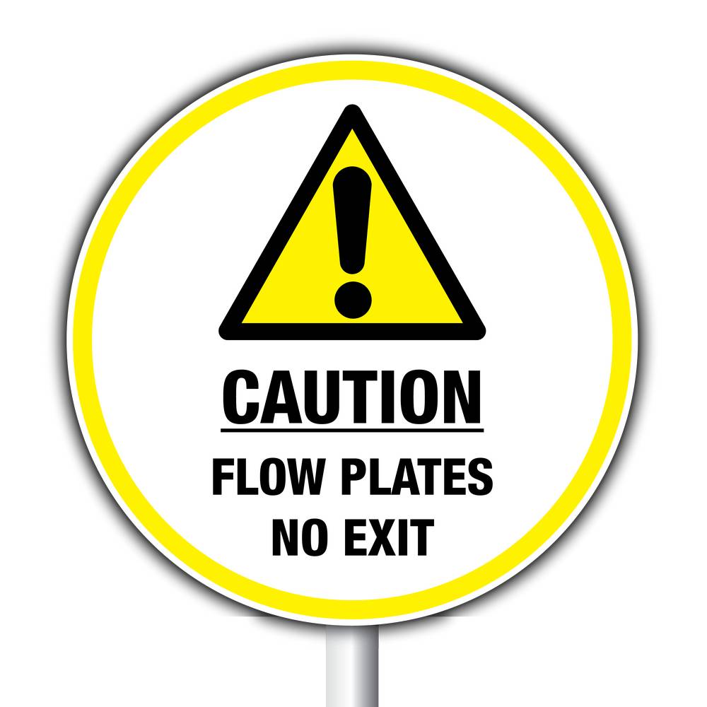 Caution Flow Plates No Entry / No Exit - Heightrestrictionbarrier.co.uk